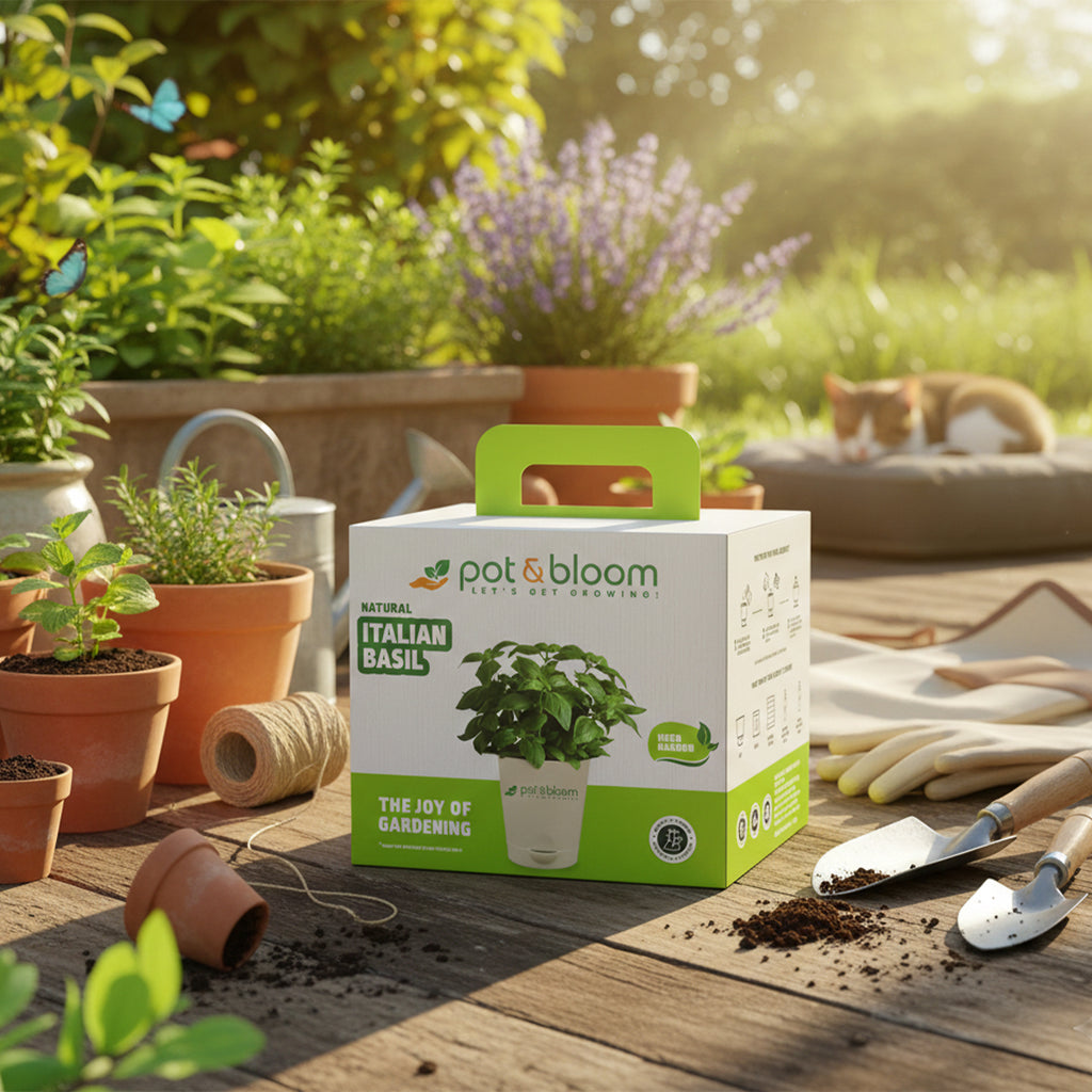 Buy Italian Basil Kit Online at Best Price | Pot and Bloom